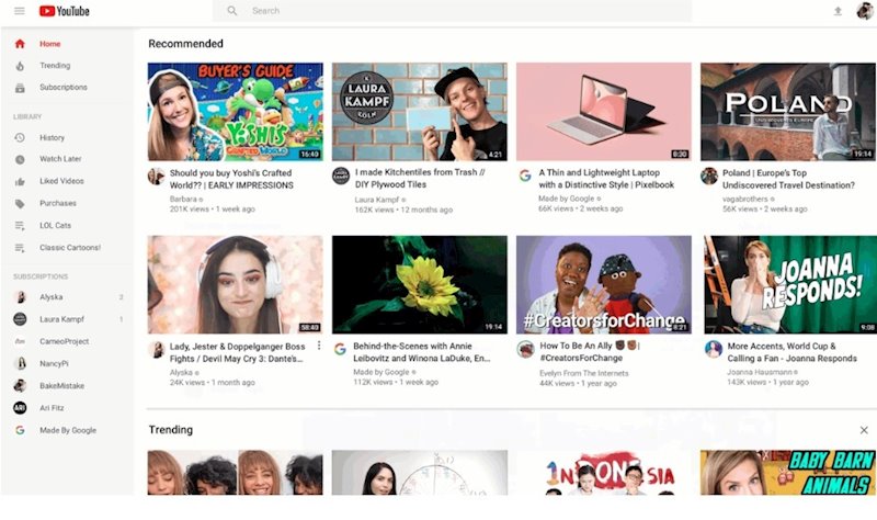 YouTube actualiza el diseño de su página de inicio en ordenadores y ...
